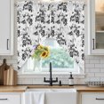 Black Leaf Fruit Swag Curtain Valance for Window 2 Panels Plant Nature ...