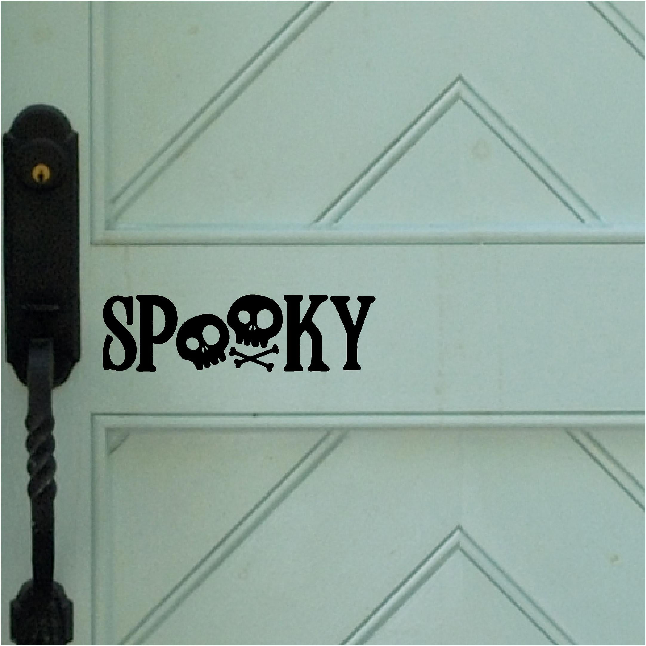 Halloween SPOOKY with skulls and crossbones Vinyl Lettering Decals ...