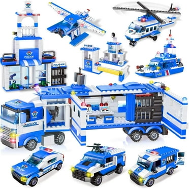 Exercise N Play 1020 Pieces City Police Station Building Blocks Set, 8 ...