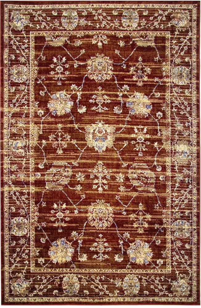 La Rugs Leonardo Area Rugs - 115-30 Traditional Oriental Red Floral ...