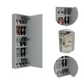 TUHOME Furniture White Wall Mounted Shoe Rack, Mirrored Door, 10 Pair ...