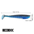 4Pcs Soft Fishing Lures 5.1in Ribbed Body with T-Tail, Two-Tone Glitter ...