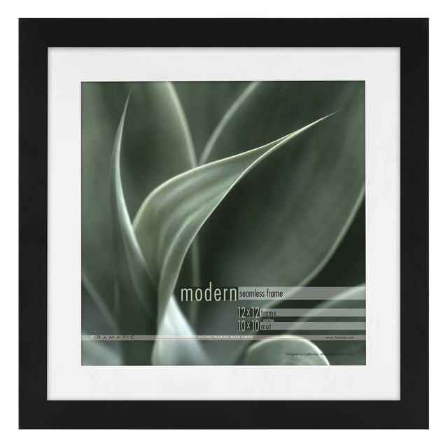MCS Industries Modern Black 12x12 Picture Frame matted for 10x10 Photo ...