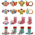 Bloobloomax Baby Rattle Socks and Wristbands, Soft Infant Toys with ...