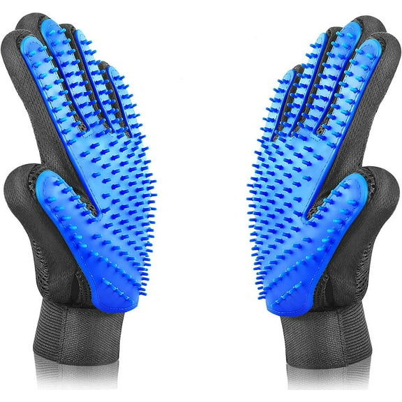 Rirool Pet Grooming Gloves for Dogs, Cats, Rabbits & Horses – 2-in-1 ...