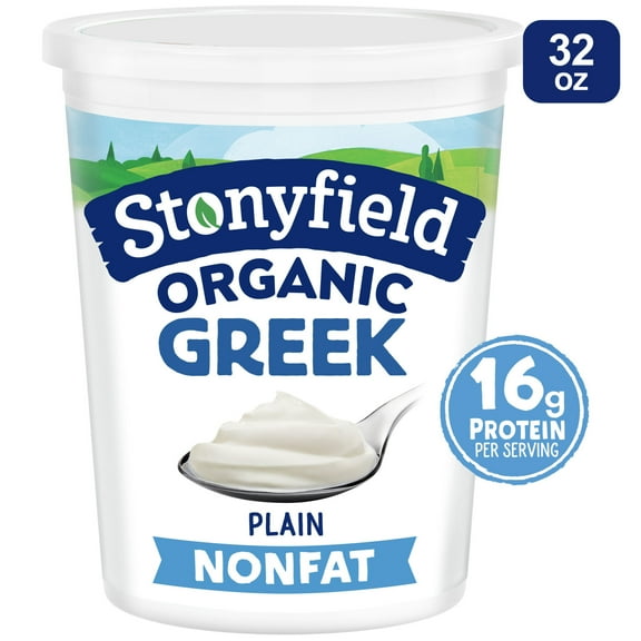 Great Value Plain Nonfat Yogurt 32 oz, high in protein and calcium, 80 ...