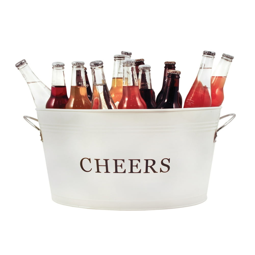 Twine Rustic Farmhouse Decor Ice Bucket And Galvanized Cheers Tub, 6.3 ...