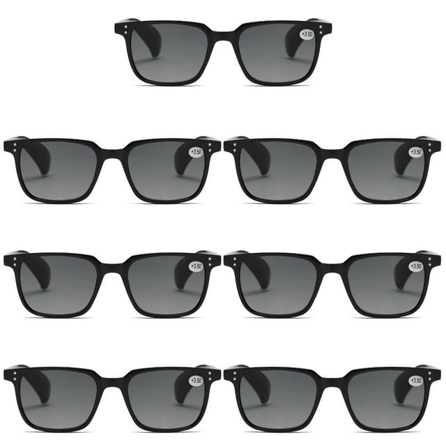 7 Pairs Mens Womens Unisex Reading Sunglasses Magnified Full Tinted ...