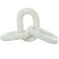 DecMode Decorative Tabletop Accent 13x3 White Marble 3 Link Chain ...