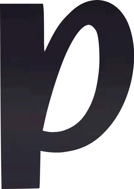 Acrylic Letter P Icebold, 4'' Tall Transparent Black Custom Wedding ...