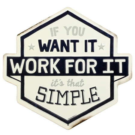 Work For It Rustic Embossed Metal Sign - Walmart.com