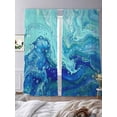 Abstract Ocean Marble Texture Chiffon Sheer Curtains 84 Inches Long ...