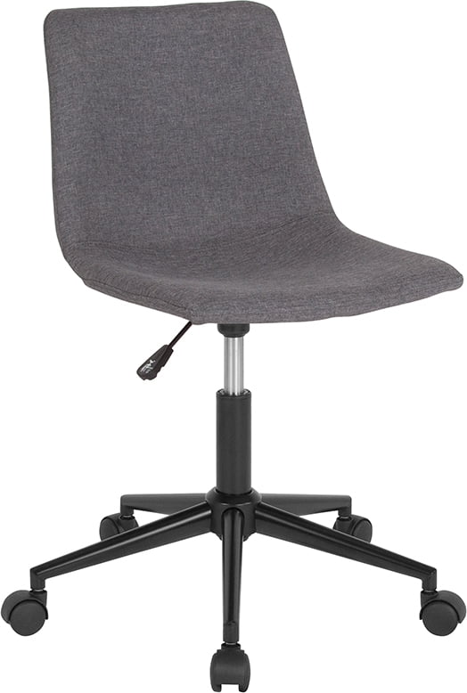 Home Office Armless Double Line Stitch Task Office Chair-Dark Gray ...