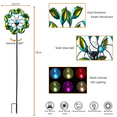59 inch Peacock Feather Wind Spinner with Solar LED Light, Metal ...