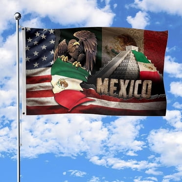 Mexico USA Mexican American Friendship Flags Polyester 3x5 FT banner ...