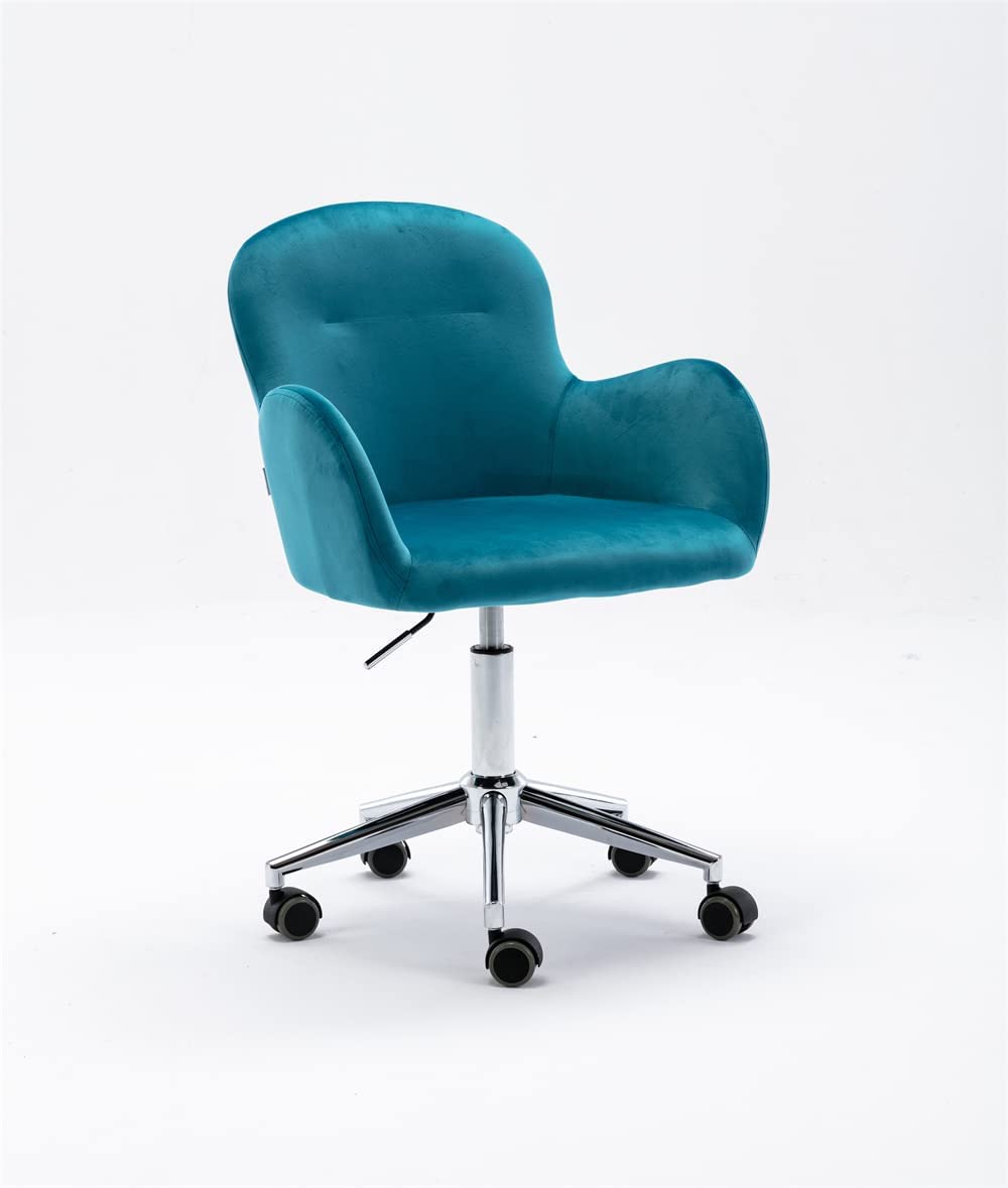 Buy Velvet 360° Swivel Shell Chair, Modern Upholstered Mid-Back Office ...