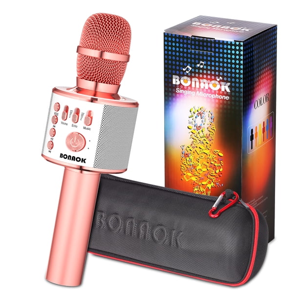 BONAOK Wireless Bluetooth Karaoke Microphone, 3-in-1 Portable Handheld ...
