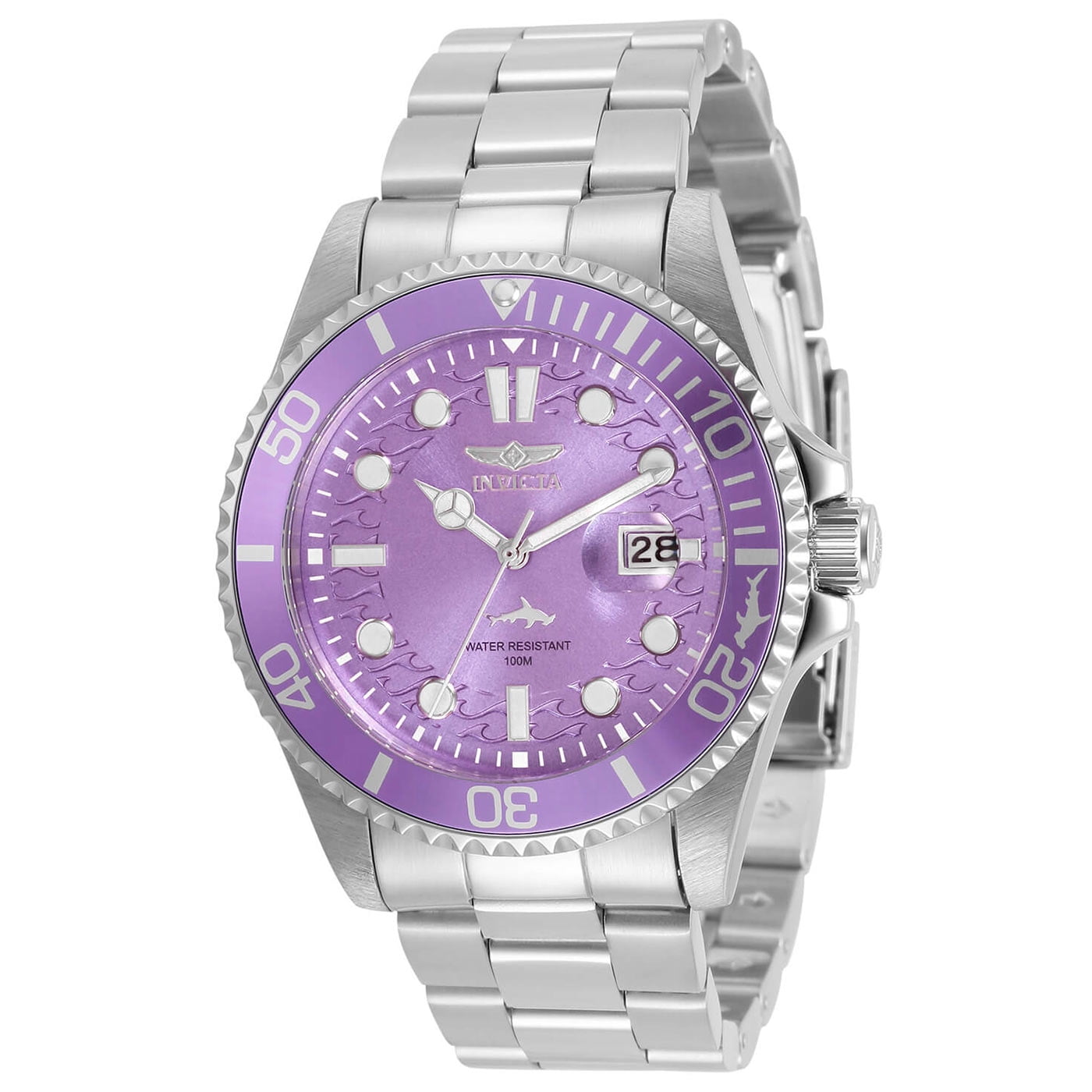 Invicta Women's 32053 Pro Diver Quartz 3 Hand Purple Dial Watch ...