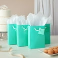 20 Pack Small Teal Gift Bags with Handles, Tag, and Tissue Paper Sheets ...