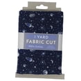 Planets 44" 100% Cotton Fabric With Glitter One-Yard Precut, Navy Blue ...