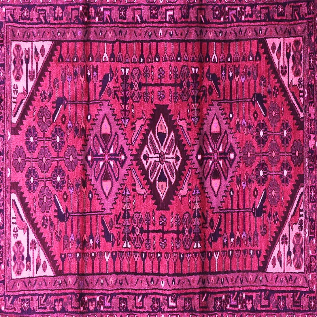 Ahgly Company Indoor Square Persian Pink Traditional Area Rugs, 6 ...