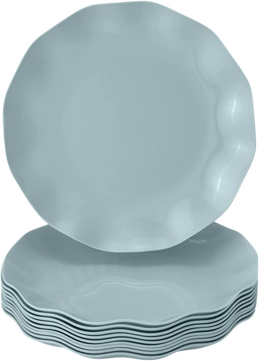 Elegant Plastic Plates for Party with Scalloped Rim (10 PC), Disposable ...
