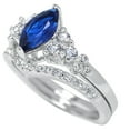 LaRaso & Co His and Hers Wedding Ring Set Sapphire Blue Marquise ...