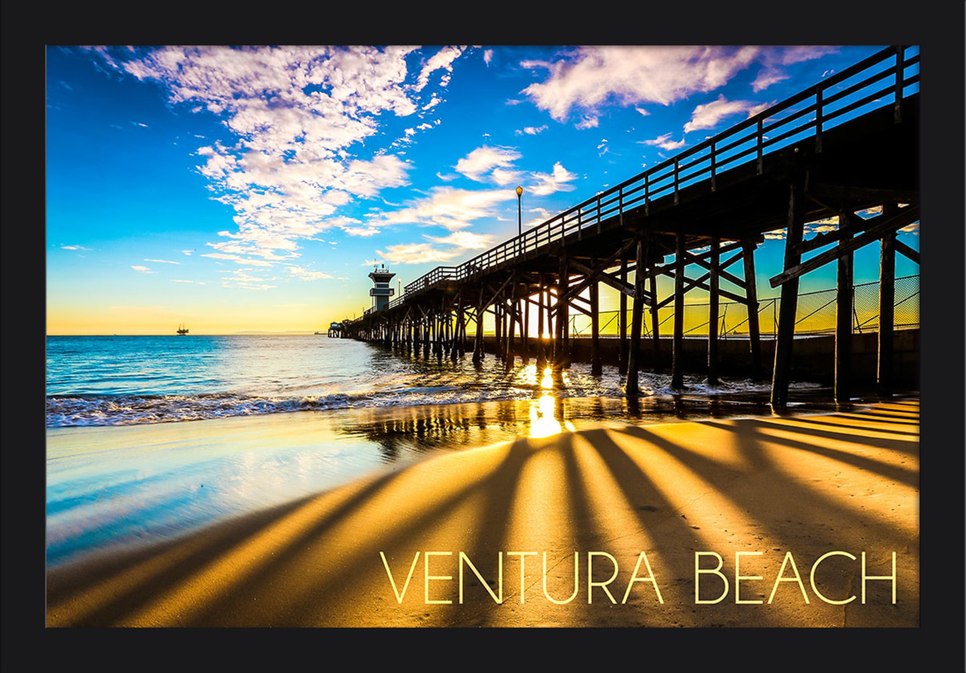 Ventura Beach, California - Seal Beach Pier at Sunset - Lantern Press ...