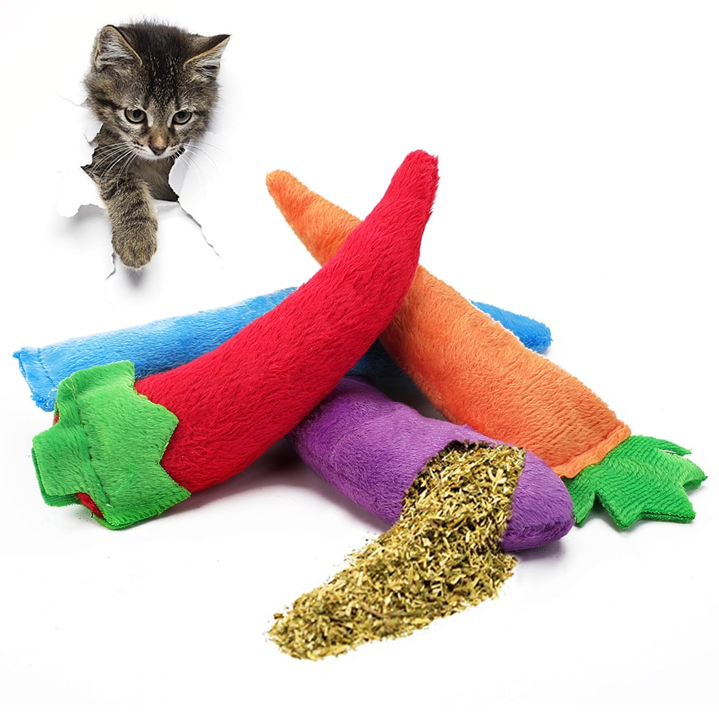 Click here for Nobrand 4pcs Cat Toy Carrot Eggplant Pepper Fish C... prices
