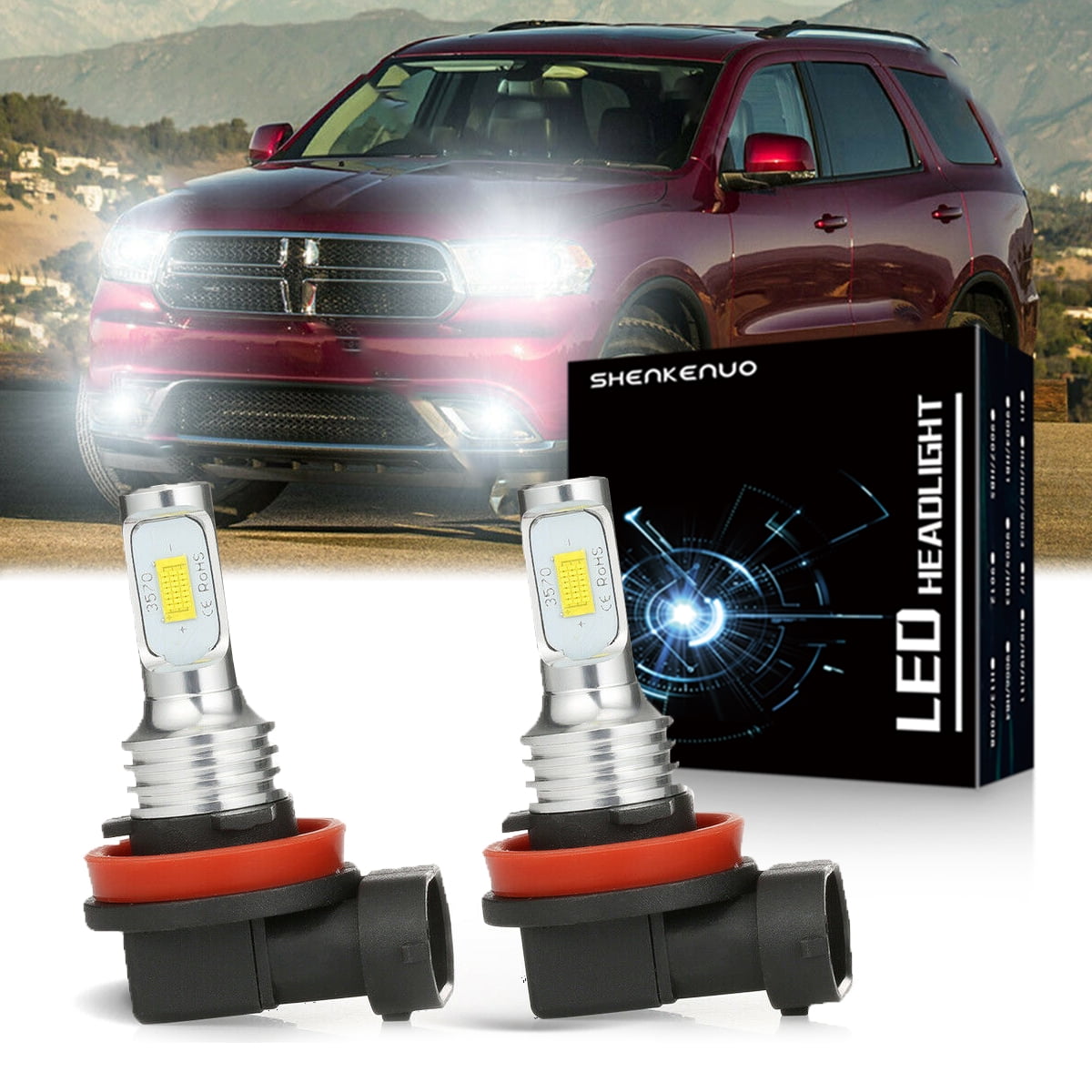 H11/H8 Fog Lights for 2016 2017 2018 2019 Dodge Durango LED Fog Lights ...