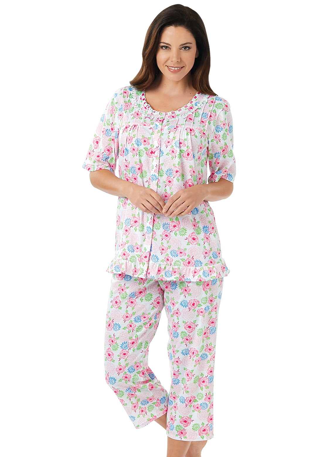 Ruffled Capri PJ Set by Cozee Corner - Walmart.com
