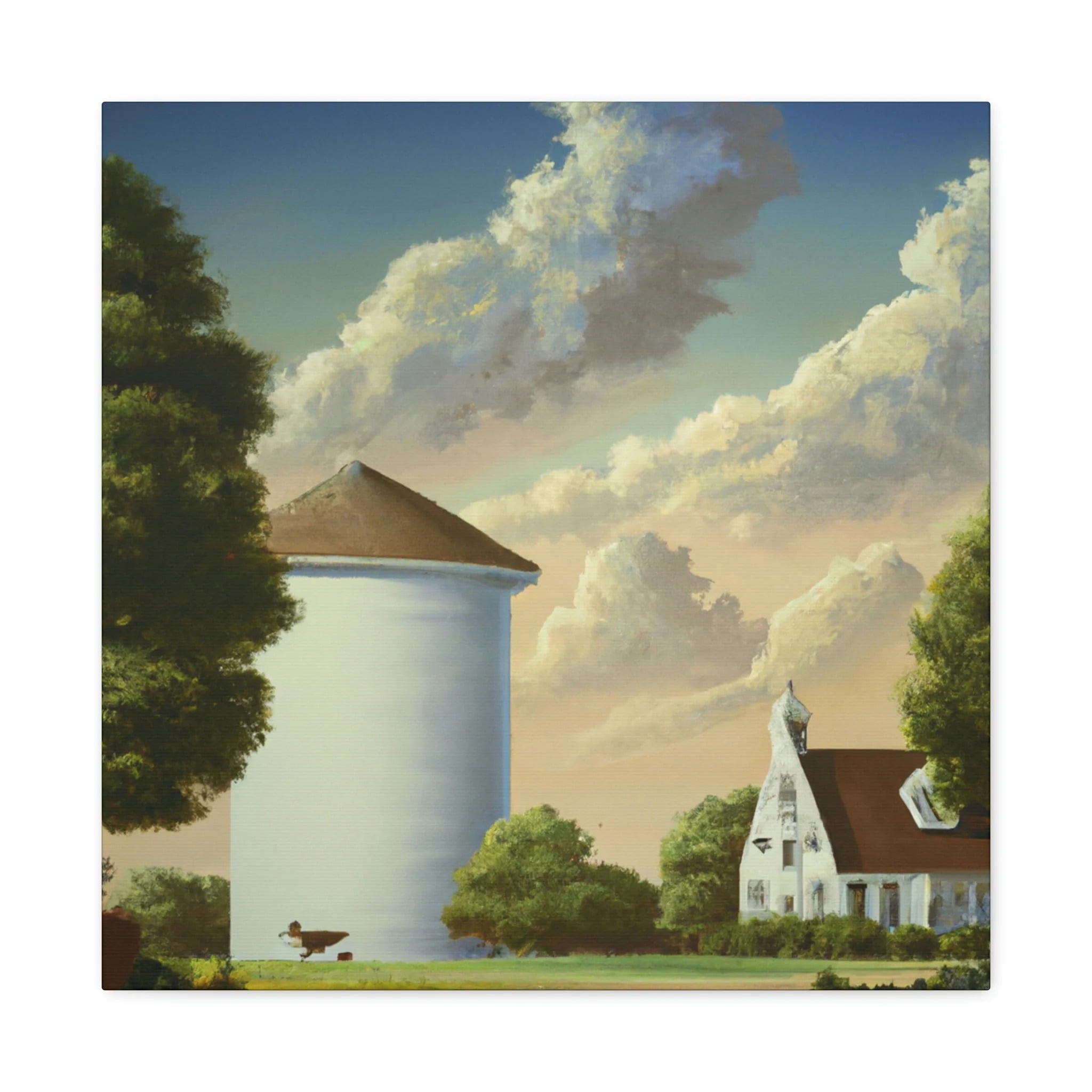 Majestic Water Tower Scene - Canvas - Walmart.com