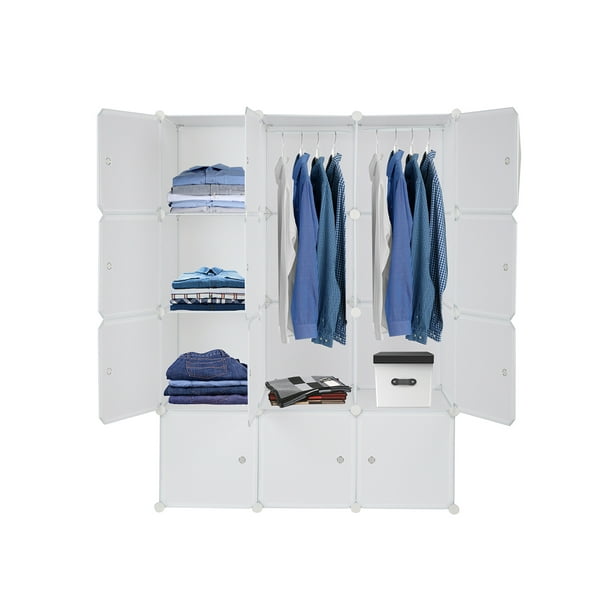 Portable Storage 12 Cube Organizer Stackable Plastic Cube Storage ...