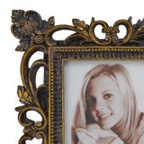 DecMode 4" x 6" Handmade Intricate Carved Brass Scroll Photo Frame (3 ...