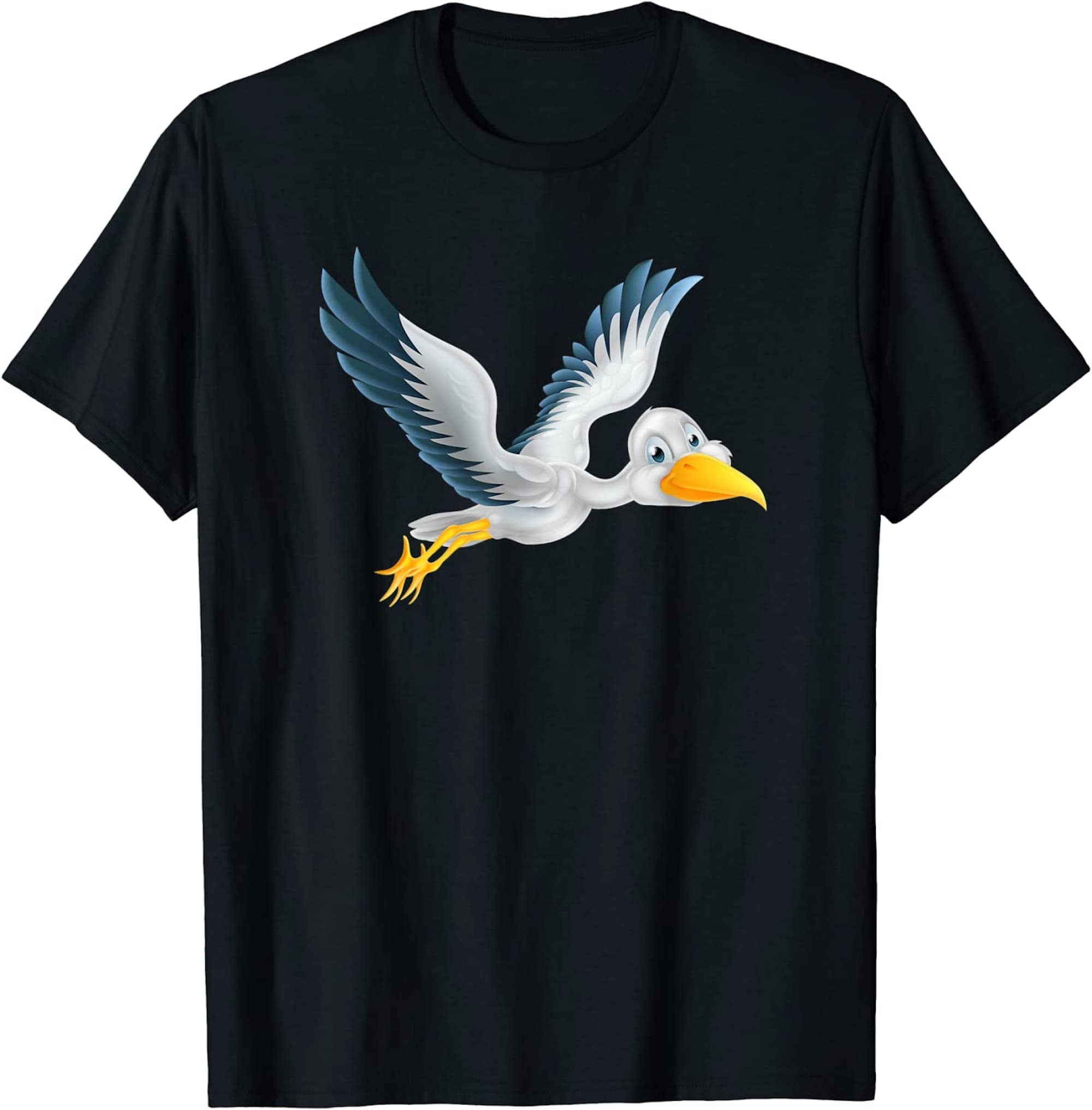 Flying Cute White Stork Bird Animal Migratory Family Bird T-shirt Stork ...