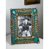Rustic Western Turquoise Teardrop Gems Scrollwork Patterns 6X4 Picture ...