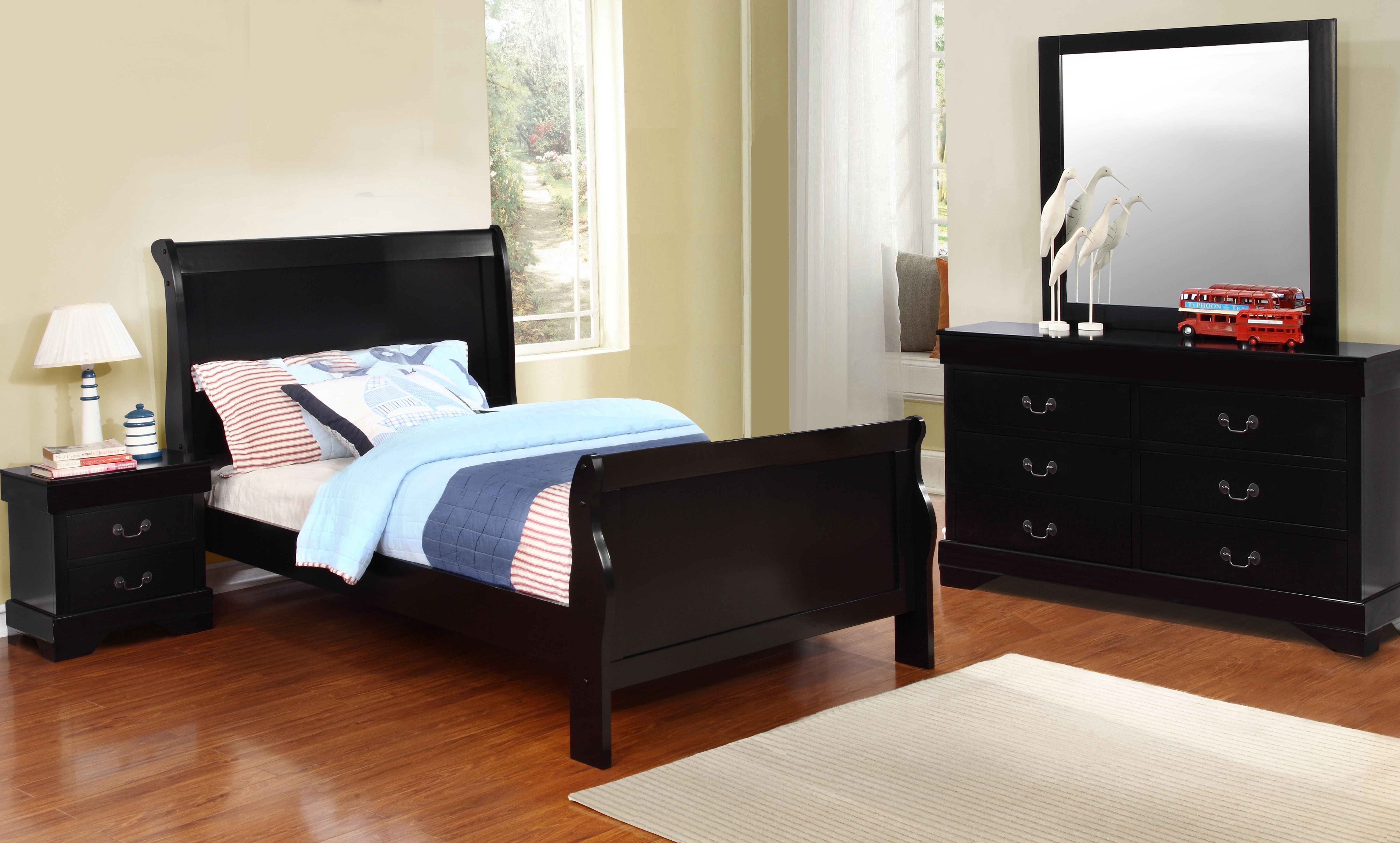 Emmet Louis Phillippe Bedroom Set (4pc/5pc) - Walmart.com