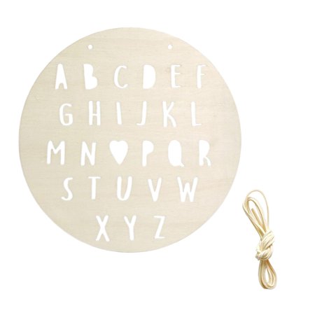 Alphabet Letter Wood Chip ,Unfinished Wall Hanging Ornaments with Ropes ...
