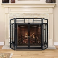 Small Cast Iron Scrollwork Fireplace Fire Screen with Doors - Walmart.com
