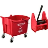 Global Industrial Mop Bucket And Wringer Combo 38 Qt. Down Press Red ...