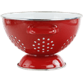 Calypso Basics, 3 Qt. Enamel on Steel Two Toned Colander, Red - Walmart.com