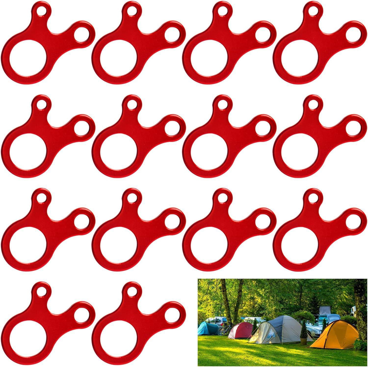 14pcs Wind Rope Adjuster Lock Buckle (Red), Aluminum Alloy Rope ...