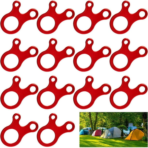 14pcs Wind Rope Adjuster Lock Buckle (Red), Aluminum Alloy Rope ...