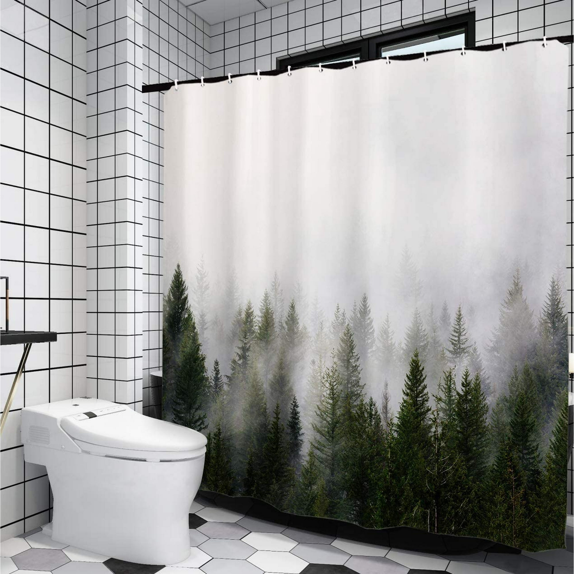 Click here for Wekity Misty Forest Shower Curtains nature Shower... prices