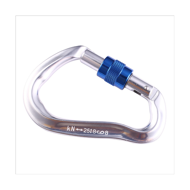 Rock Climbing Carabiner Aluminum D-Shape Safety Hooks Auto Lock Spring ...