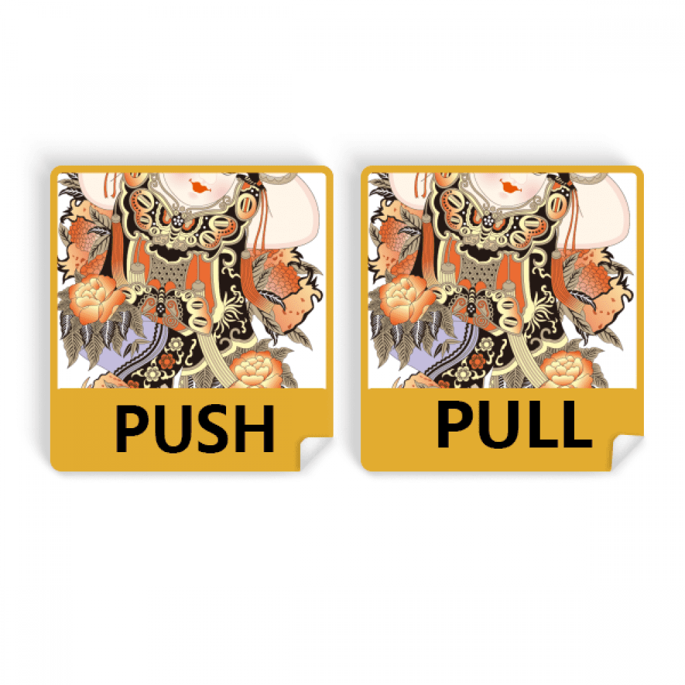 China Chinese New Year Picture Pattern Push Pull Door Sign Vinyl ...