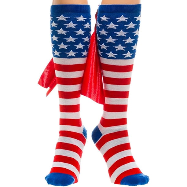 American Flag Cape Socks America Knee High Socks American Flag Socks ...