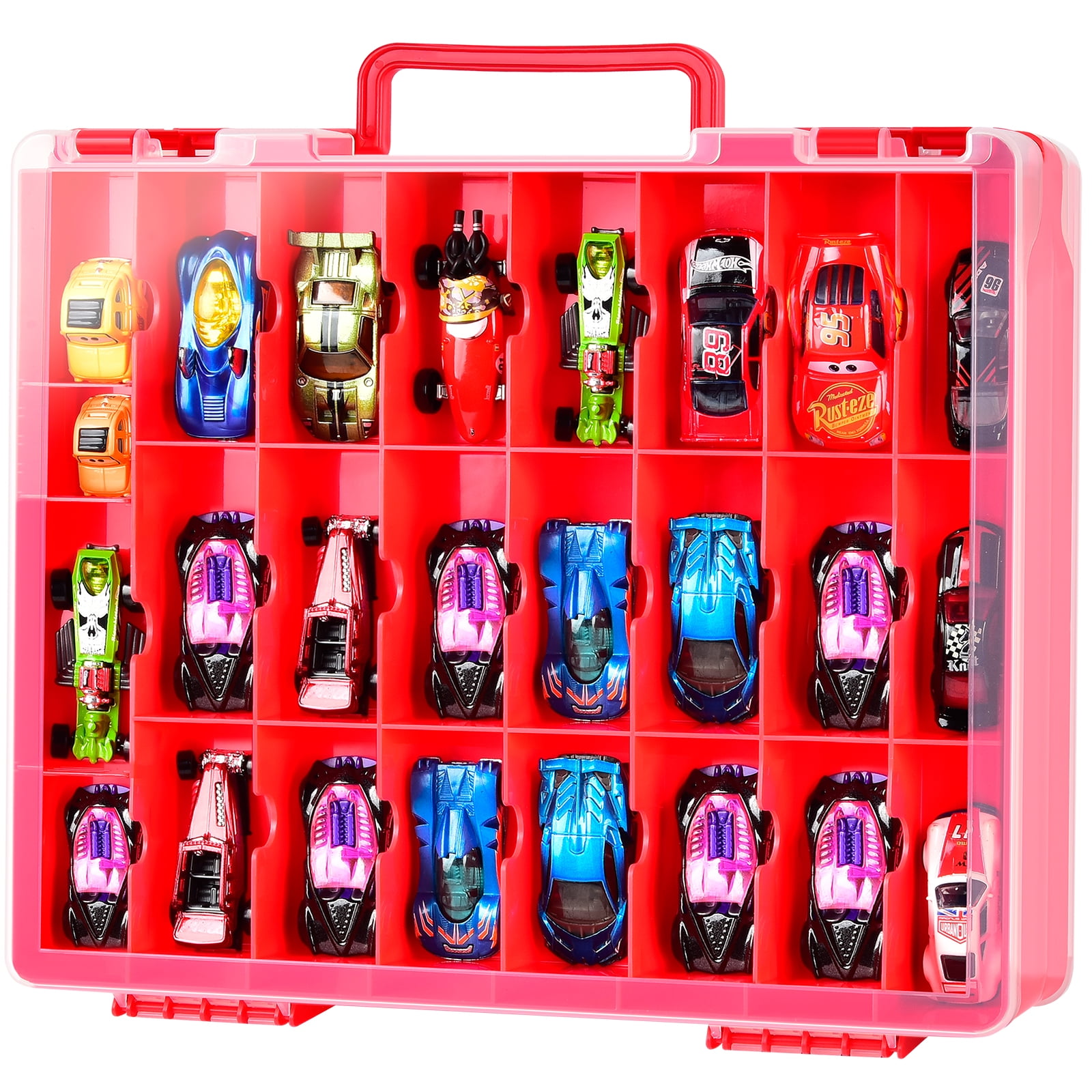 Fullcase Toys Car Organizer Storage Container, Double Sided Carrying ...