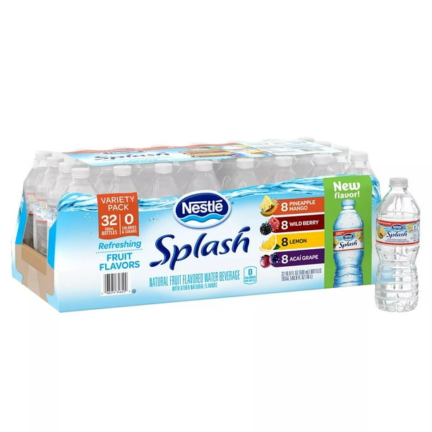 Nestle Pure Life Splash Fruit Flavored Water Variety Pack, 16.9 Ounce ...