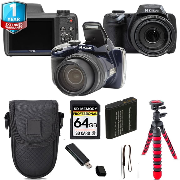 Kodak PIXPRO FZ43 Digital Camera (Red) + 1 Yr Warranty + Flash - 64GB ...